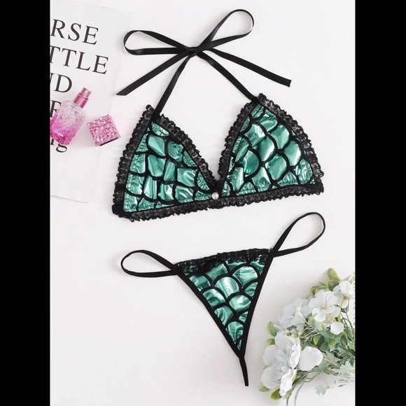 Intimates & Sleepwear | Metallic Mermaid Scale Lingerie Set | Poshmark